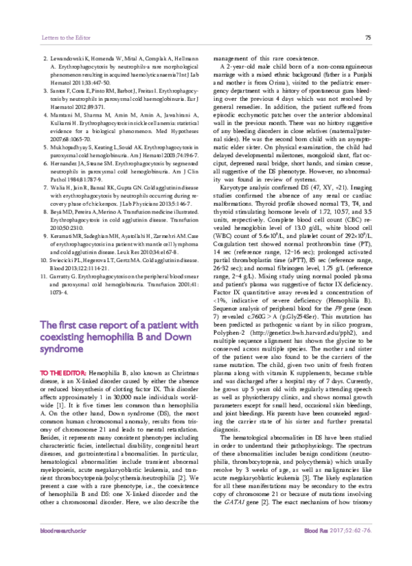 (PDF) The first case report of a patient with coexisting hemophilia B ...