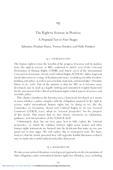 (PDF) The Right to Science in Practice
