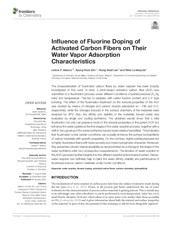 (PDF) Fluorine Doping Enhances Water Vapor Adsorption in ACFs