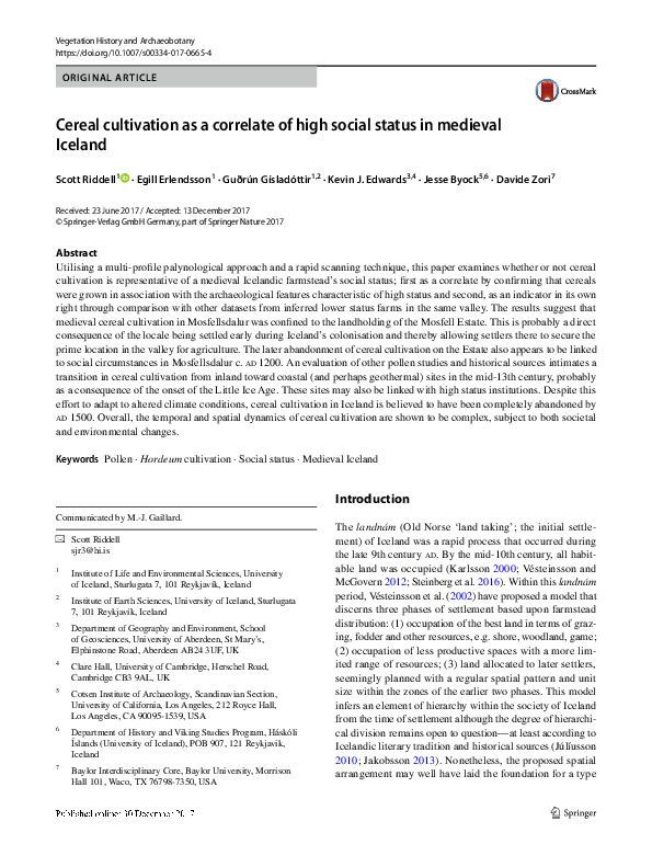 (PDF) Cereal cultivation as a correlate of high social status in ...