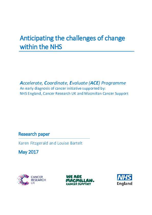 (PDF) Anticipating the challenges of change within the NHS