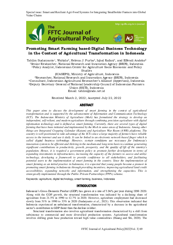 (PDF) Smart and Resilient Agri-Food Systems for Integrating Smallholder Farmers into Global ...