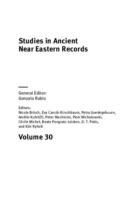(PDF) Studies in Ancient Near Eastern Records
