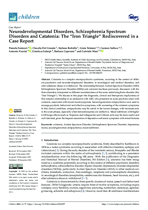 (PDF) Neurodevelopmental Disorders, Schizophrenia Spectrum Disorders ...
