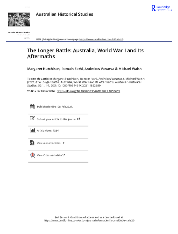 (PDF) The Longer Battle: Australia, World War I and its Aftermaths