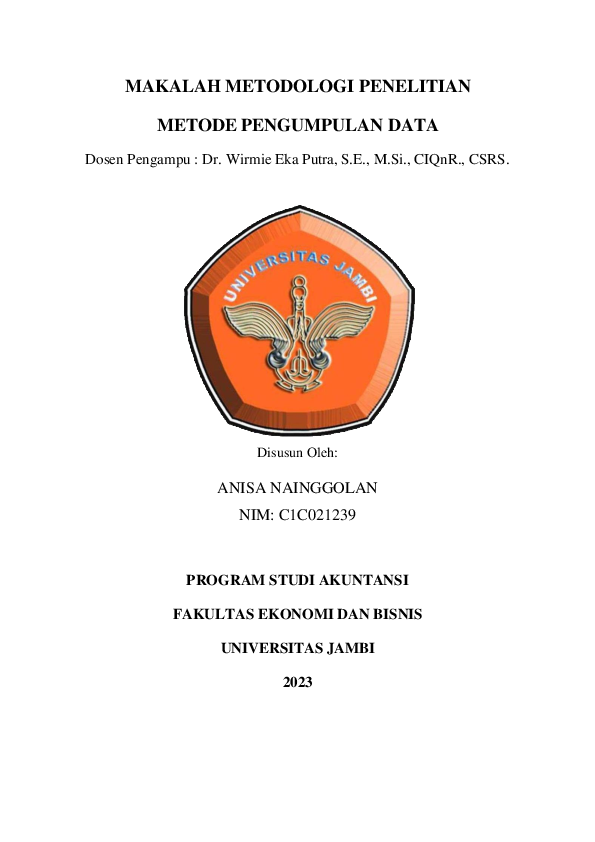 (PDF) TUGAS METODOLOGI PENELITIAN - METODE PENGUMPULAN DATA