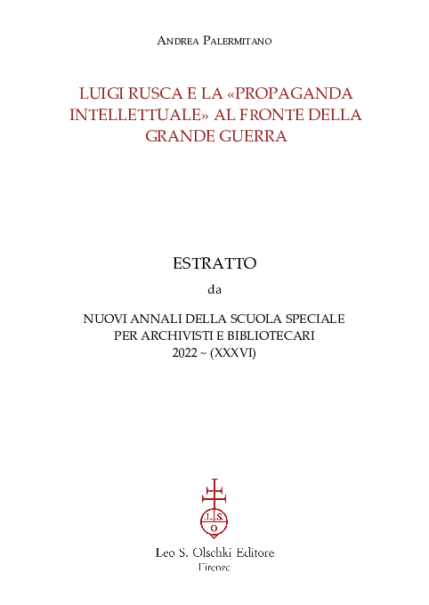 (PDF) Luigi Rusca e la «propaganda intellettuale» al fronte della ...