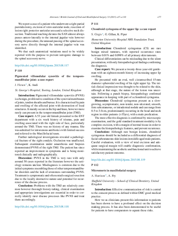 (PDF) Chondroid syringoma of the upper lip: a case report