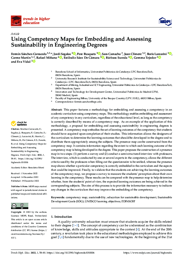 (PDF) Using Competency Maps for Embedding and Assessing Sustainability ...