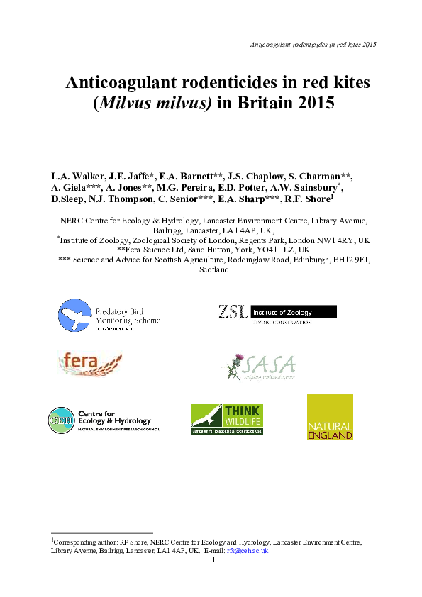 (PDF) Anticoagulant rodenticides in red kites (Milvus milvus) in ...