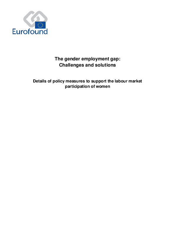 (PDF) The Gender Employment Gap: Challenges and Solutions