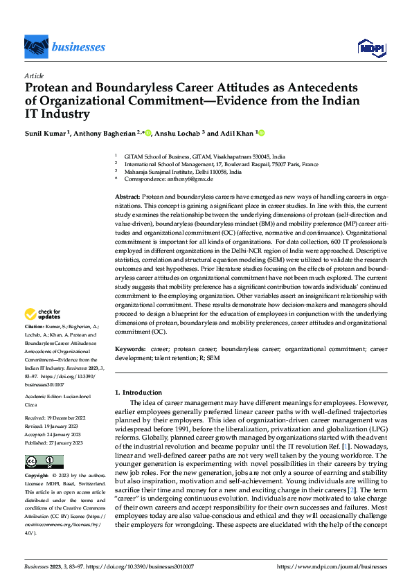 (PDF) Protean and Boundaryless Career Attitudes as Antecedents of ...