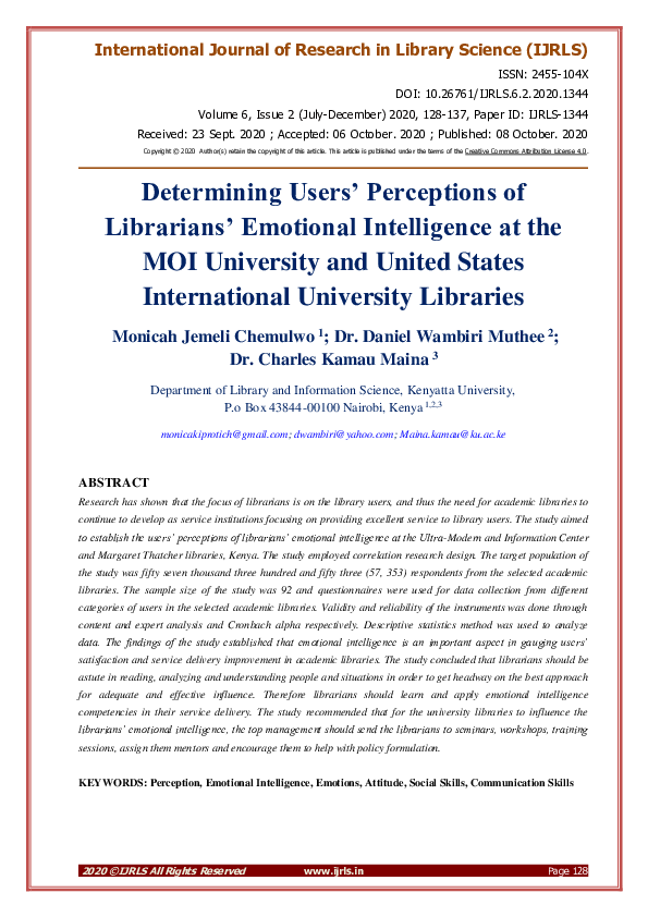 (PDF) Determining Users’ Perceptions of Librarians’ Emotional ...