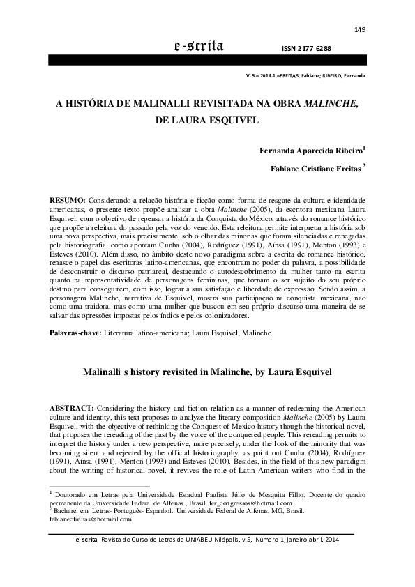 (PDF) A História De Malinalli Revisitada Na Obra Malinche, De Laura ...