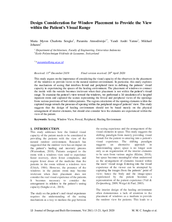 (PDF) Design Consideration for Window Placement to Provide the View ...