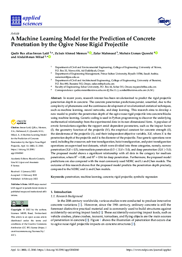(PDF) A Machine Learning Model for the Prediction of Concrete ...