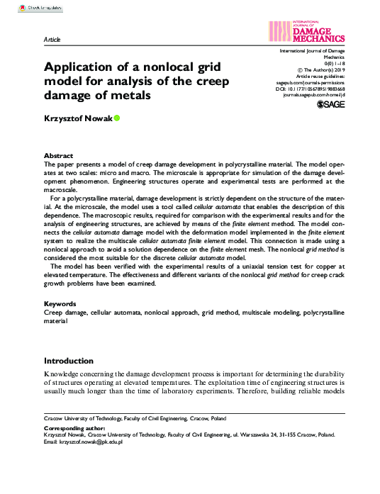 (PDF) Application of a nonlocal grid model for analysis of the creep ...