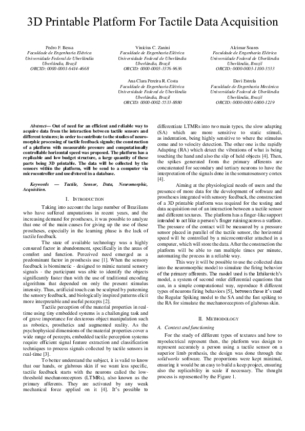 (PDF) 3D Printable Platform For Tactile Data Acquisition