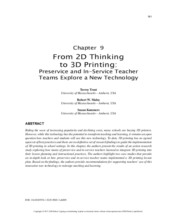 (PDF) From 2D Thinking to 3D Printing