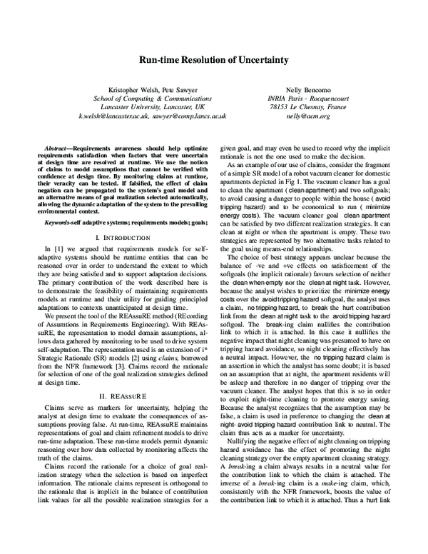 (PDF) Run-time resolution of uncertainty