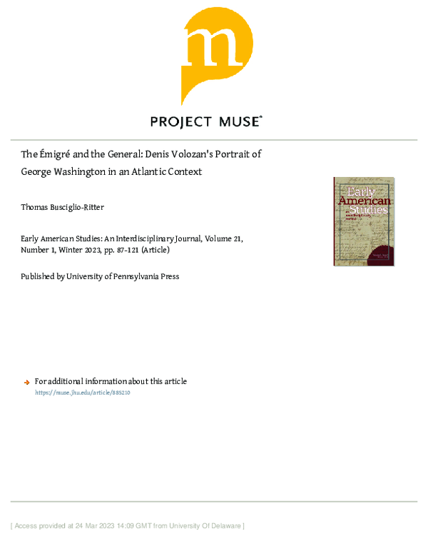 (PDF) The Émigré and the General: Denis Volozan's Portrait of George ...