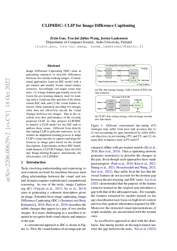 (PDF) CLIP4IDC: CLIP for Image Difference Captioning