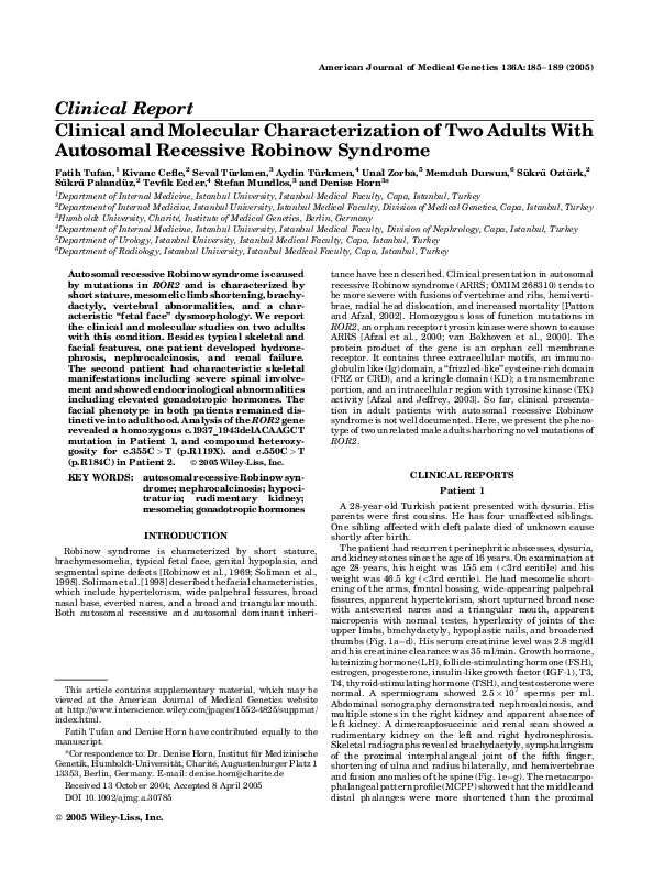 (PDF) Clinical and molecular characterization of two adults with ...
