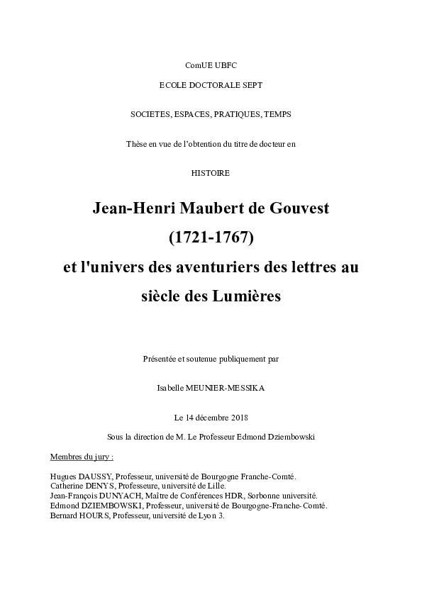 (PDF) Jean-Henri Maubert de Gouvest (1721-1767) and the universe of ...