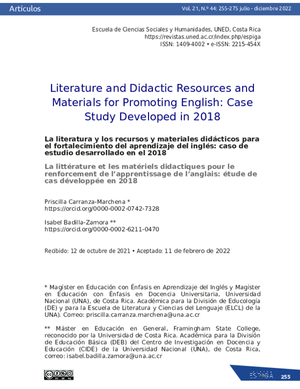 (PDF) Literature and Didactic Resources and Materials for Promoting ...