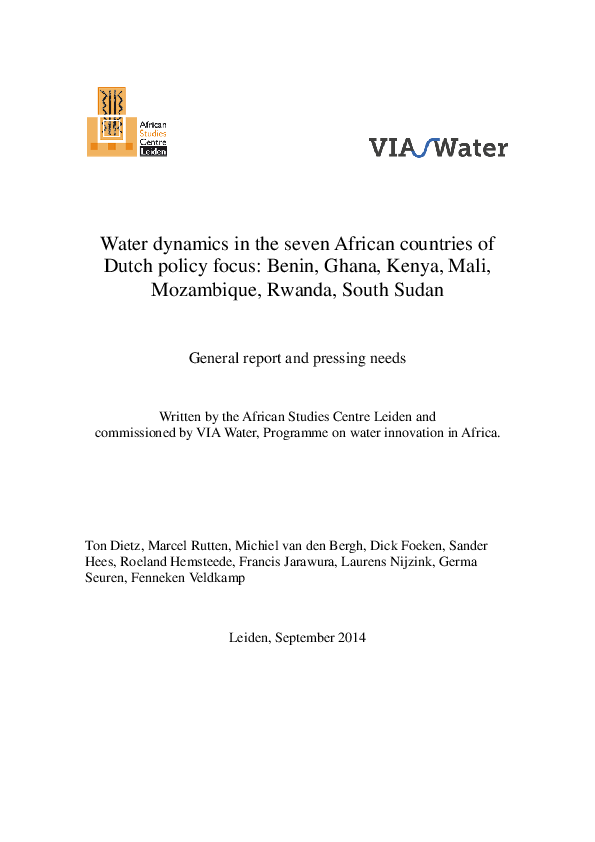 (PDF) Water dynamics in the seven African countries of Dutch policy ...