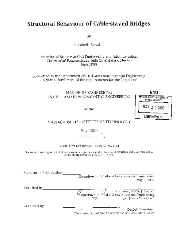 Pdf Structural Behavior Of Cable Stayed Bridges