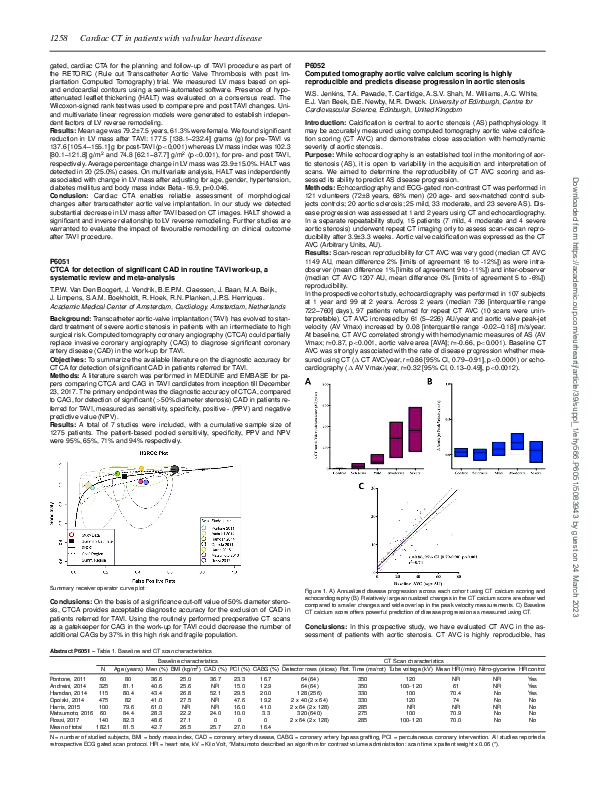 (PDF) P6051CTCA for detection of significant CAD in routine TAVI work ...