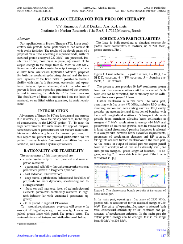 (PDF) A Linear Accelerator for Proton Therapy