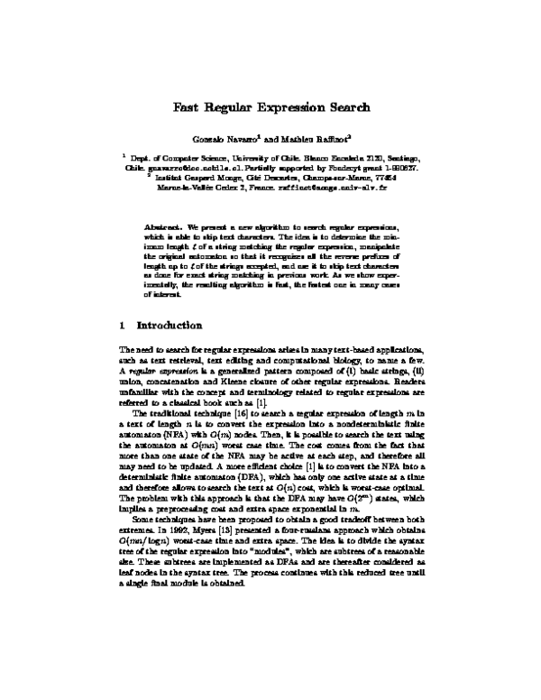 (PDF) Fast Regular Expression Search