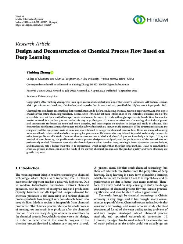 (PDF) Design and Deconstruction of Chemical Process Flow Based on Deep ...