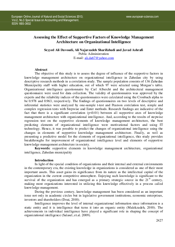 (PDF) Assessing the effect of supportive factors of knowledge ...