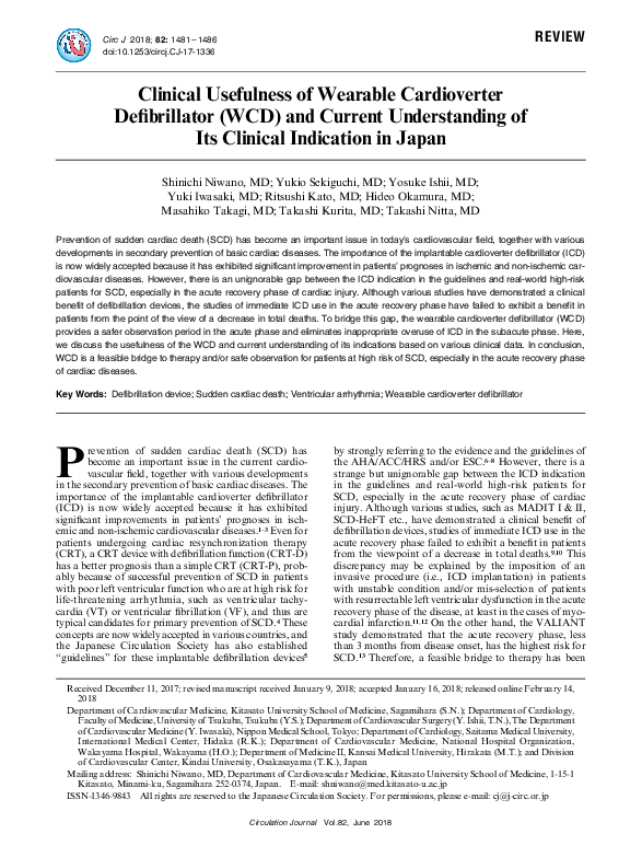 (PDF) Clinical Usefulness of Wearable Cardioverter Defibrillator (WCD ...