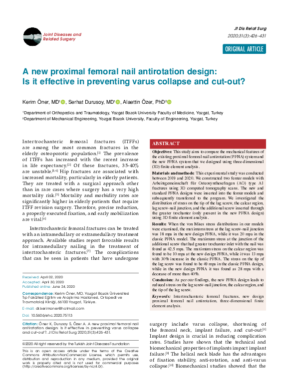 (PDF) A new proximal femoral nail antirotation design: Is it effective ...