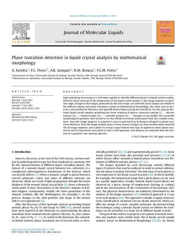 (PDF) Phase transition detection in liquid crystal analysis by ...