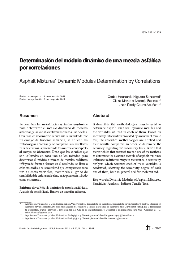 (PDF) Determinación del módulo dinámico de una mezcla asfáltica por ...