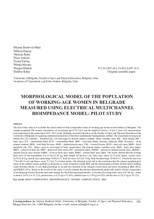 (PDF) Morphological model of the population of working-age women in ...