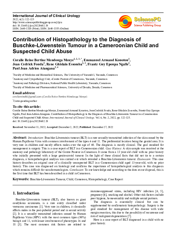 (PDF) Contribution of Histopathology to the Diagnosis of Buschke ...