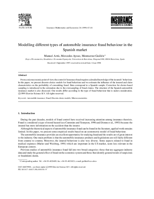 (PDF) Modelling different types of automobile insurance fraud behaviour ...