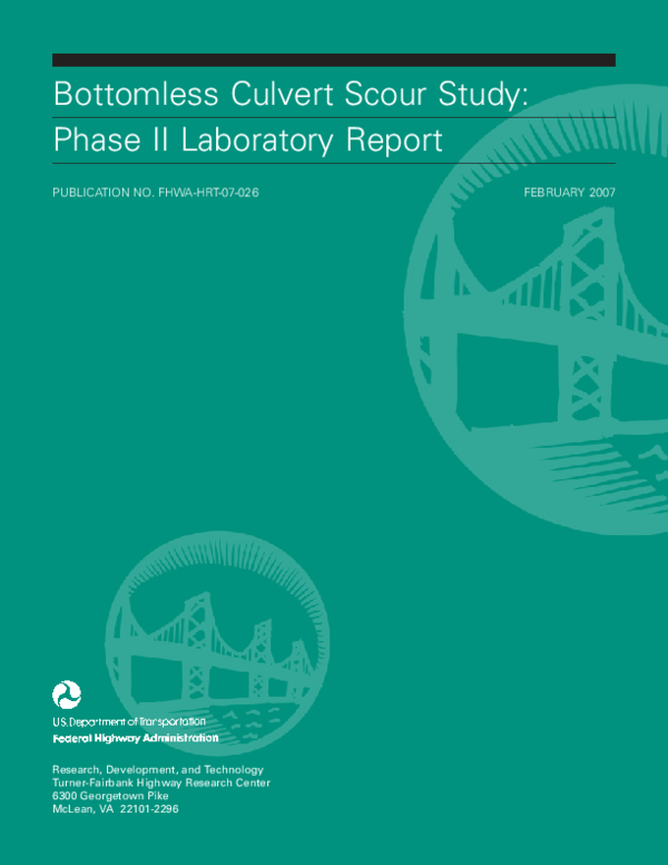 (PDF) Bottomless Culvert Scour Study: Phase II Laboratory Report