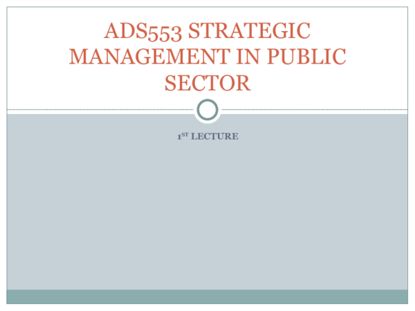 (PPT) STRATEGIC MANAGEMENT IN PUBLIC SECTOR