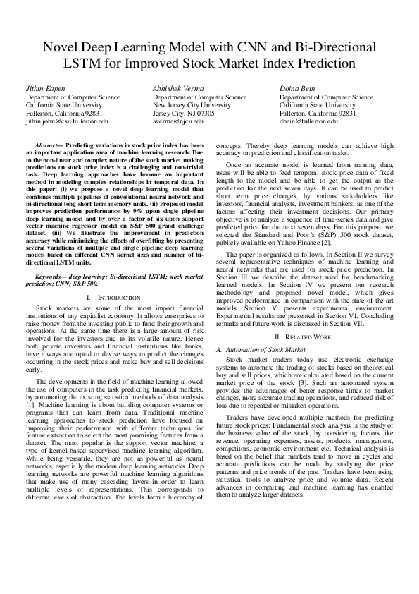 (PDF) Novel Deep Learning Model with CNN and Bi-Directional LSTM for ...