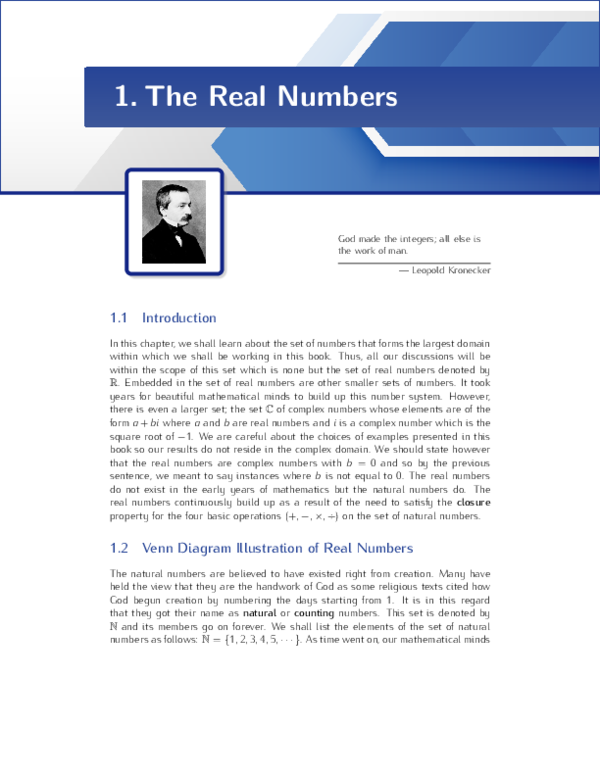 (PDF) The Real Numbers