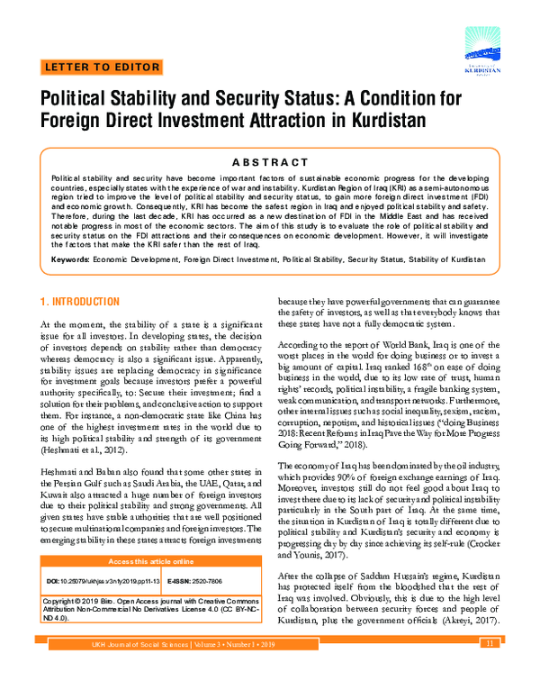(PDF) Political Stability and Security Status