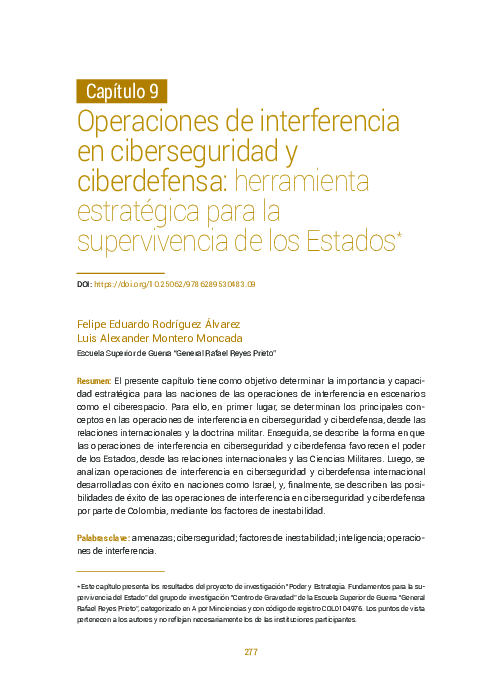 (PDF) Operaciones de interferencia en ciberseguridad y ciberdefensa: herramienta estratégica ...