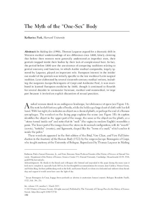 (PDF) The Myth of the "One-Sex" Body